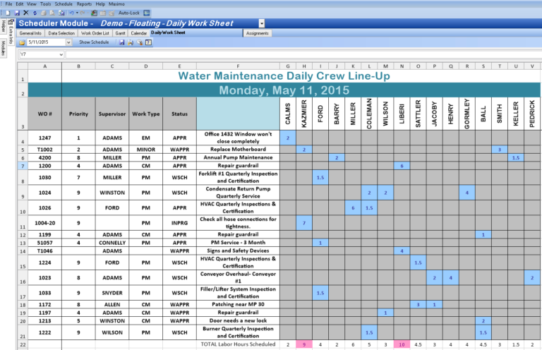 Irrigation Schedule Spreadsheet throughout Scheduling Worksheet Excel ...