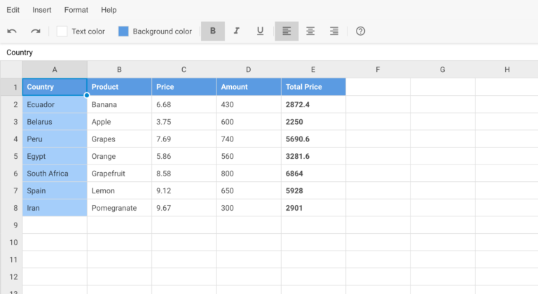 Javascript Spreadsheet Component — db-excel.com
