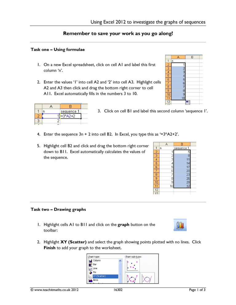 Ks3 Spreadsheet Worksheets for Rich Tasks For Ks3–4 Maths Teachit Maths ...