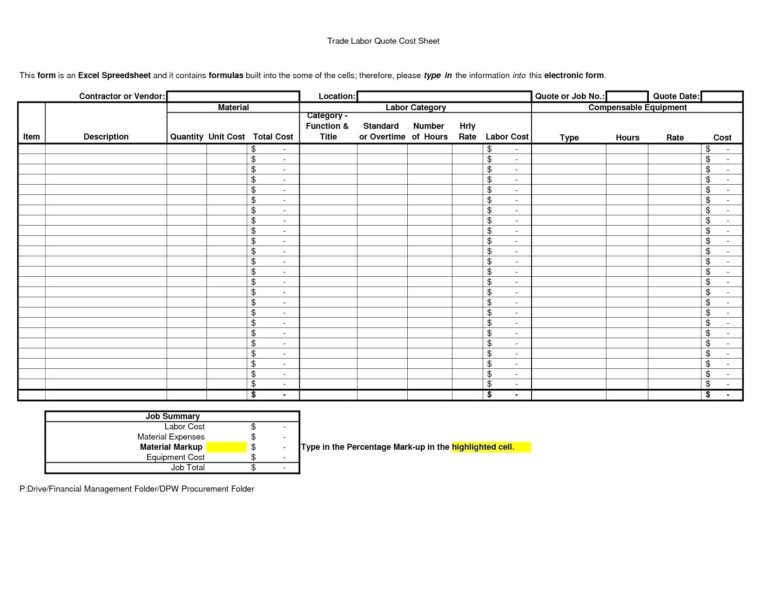 Labor Tracking Spreadsheet Templates throughout Project Cost Tracking ...