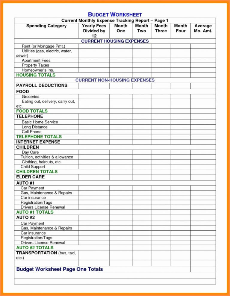 Landlord Self Assessment Spreadsheet with Landlord Rental Expense ...