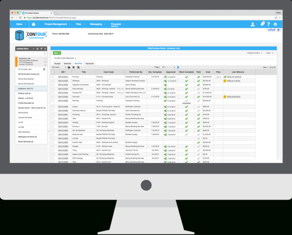 Lien Waiver Tracking Spreadsheet with regard to Construction Lien ...