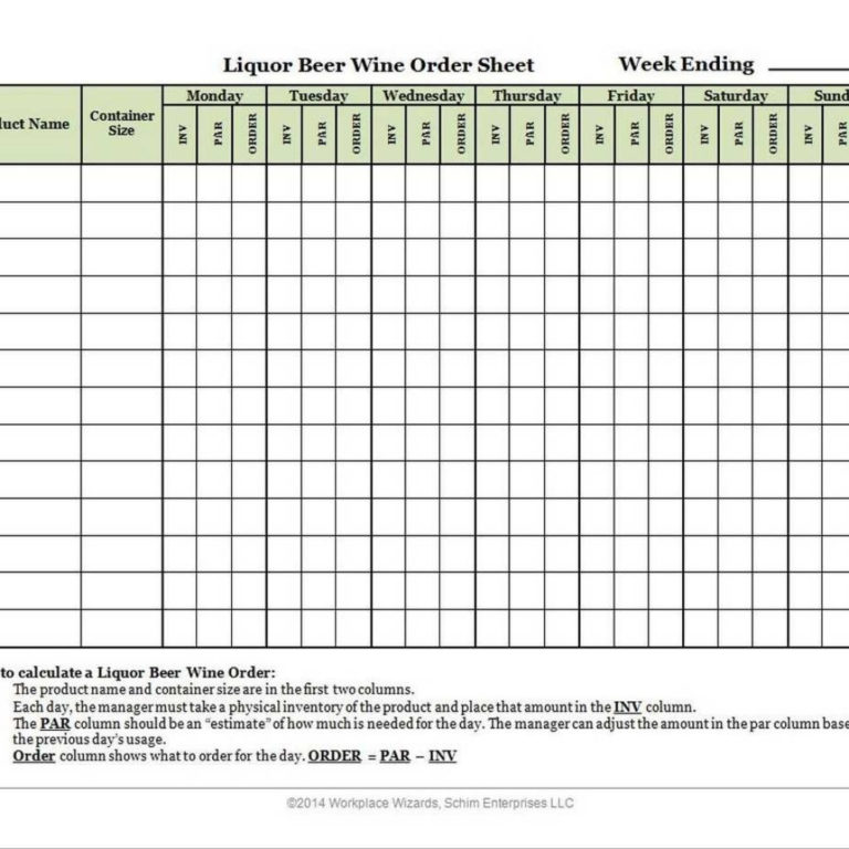 Liquor Inventory By Weight Spreadsheet with Liquor Inventoryweight ...