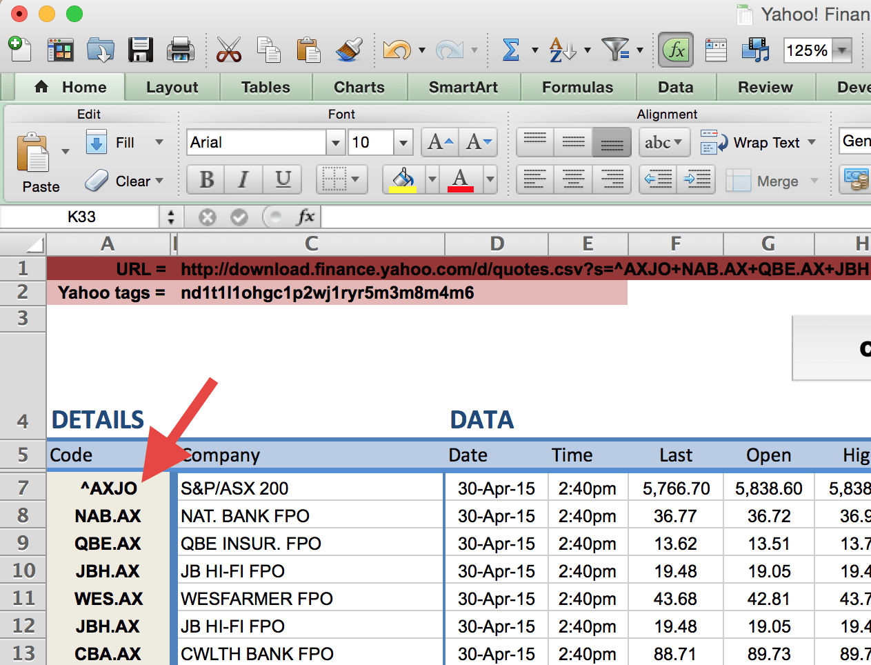 Live Excel Spreadsheet In How To Import Share Price Data Into Excel 
