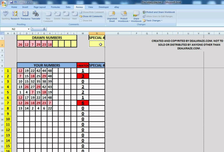 Lottery Tracking Spreadsheet with regard to Powerball Lottery Pool ...