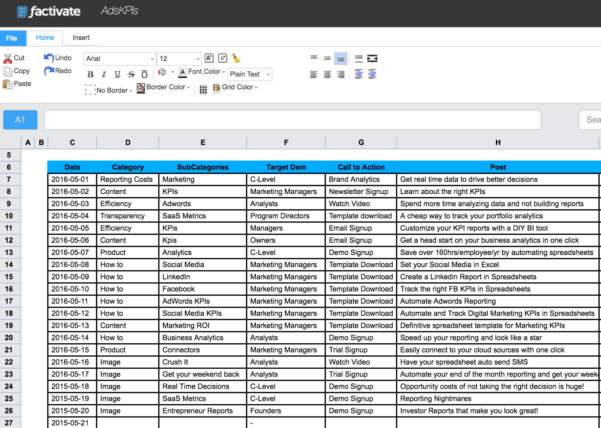 Marketing Spreadsheet Examples Spreadsheet Downloa marketing ...