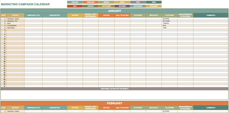 Marketing Spreadsheet within Digital Marketing Plan Template Excel ...