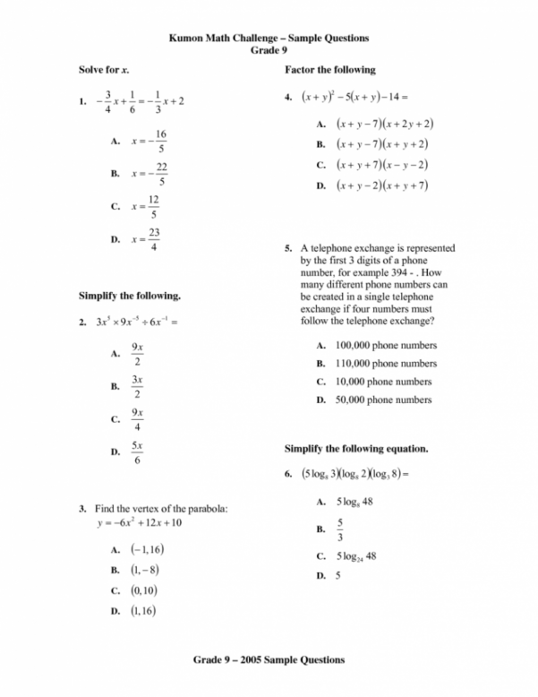 Math Spreadsheet within Kumon Sample Worksheets English Reading Math ...