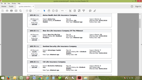 Medicare Comparison Spreadsheet within Medigap Plan G Rates 65Medicare ...