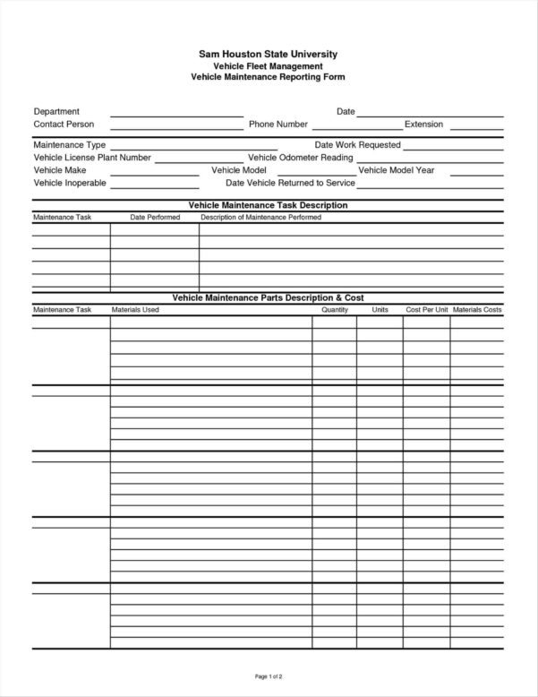 Motorcycle Maintenance Spreadsheet within Vehicle Register Template ...