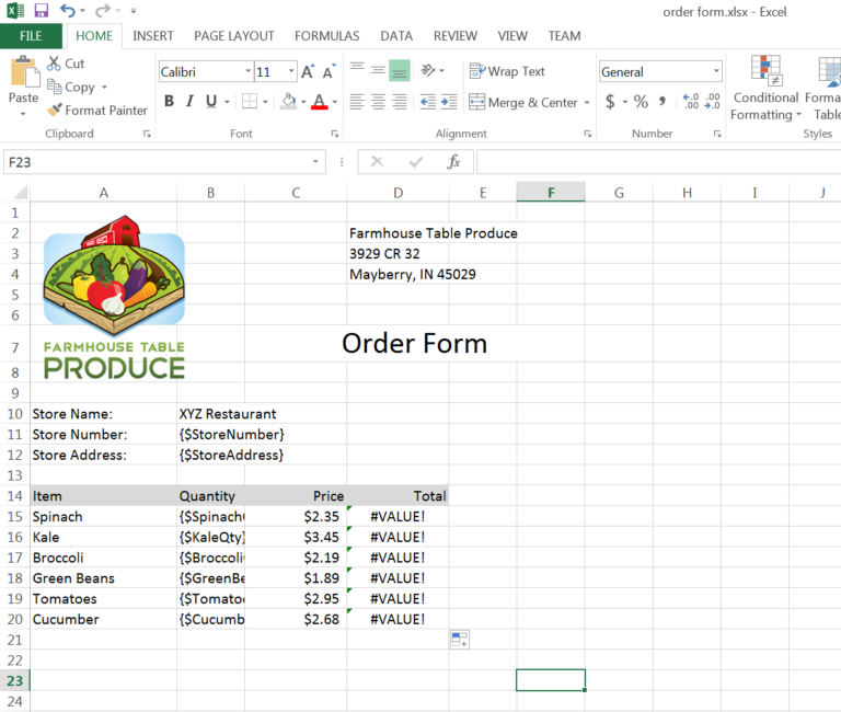 Order Spreadsheet for Generate An Order Form Spreadsheet From ...