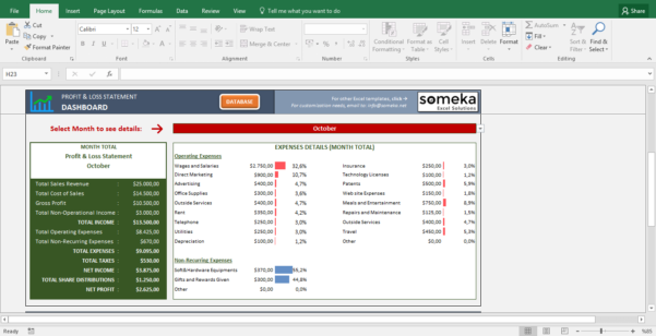 P And L Spreadsheet pertaining to Profit And Loss Statement Template ...