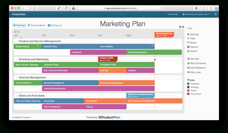 Passage Plan Spreadsheet inside Three Example Marketing Roadmaps — db ...