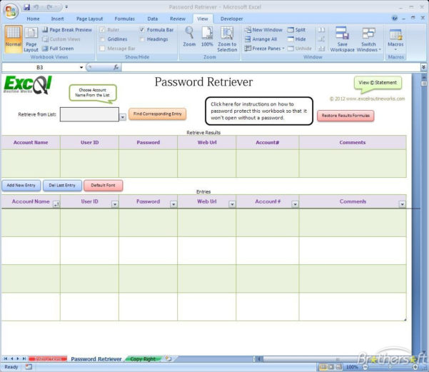 Password Excel Spreadsheet Db excel