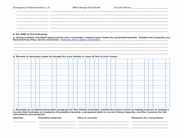 Personal Management Merit Badge Excel Spreadsheet in Boy Scout Budget ...