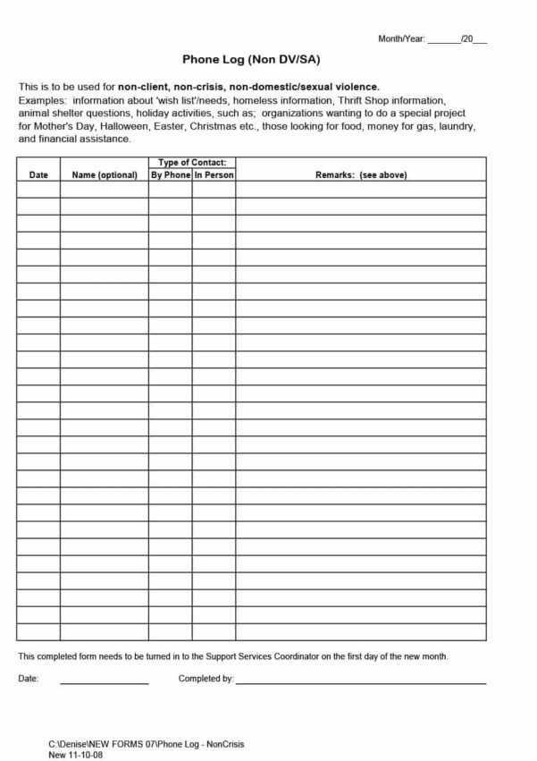 Phone Call Tracking Spreadsheet within 40+ Printable Call Log Templates ...