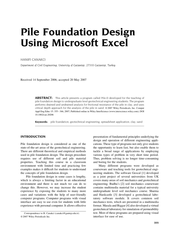Pile Design Spreadsheet Free Download with Pdf Pile Foundation Design ...