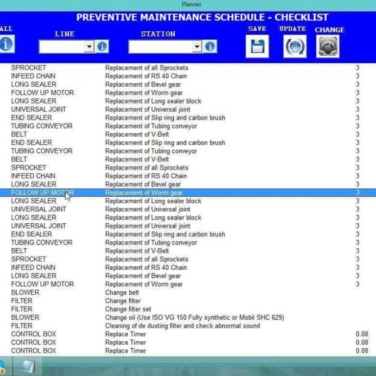 Planned Preventative Maintenance Spreadsheet with 1. Preventive ...