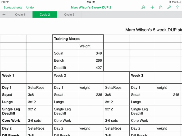 Powerlifting Excel Spreadsheet with 50 New Juggernaut 2.0 Excel ...