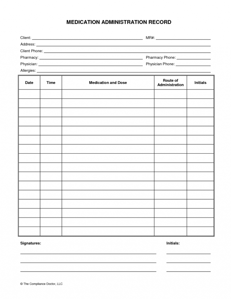 Prescription Refill Spreadsheet — db-excel.com