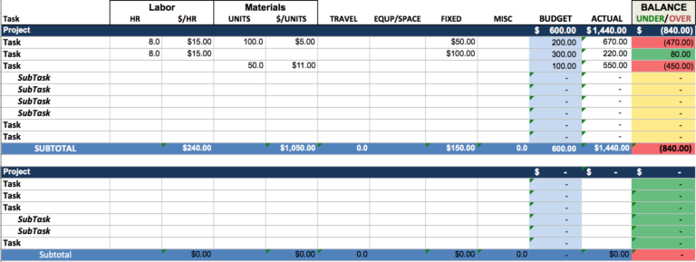 Project Planning Spreadsheet Template — db-excel.com