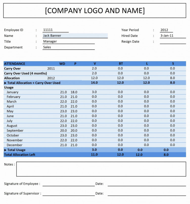 Pto Tracking Spreadsheet Excel — db-excel.com