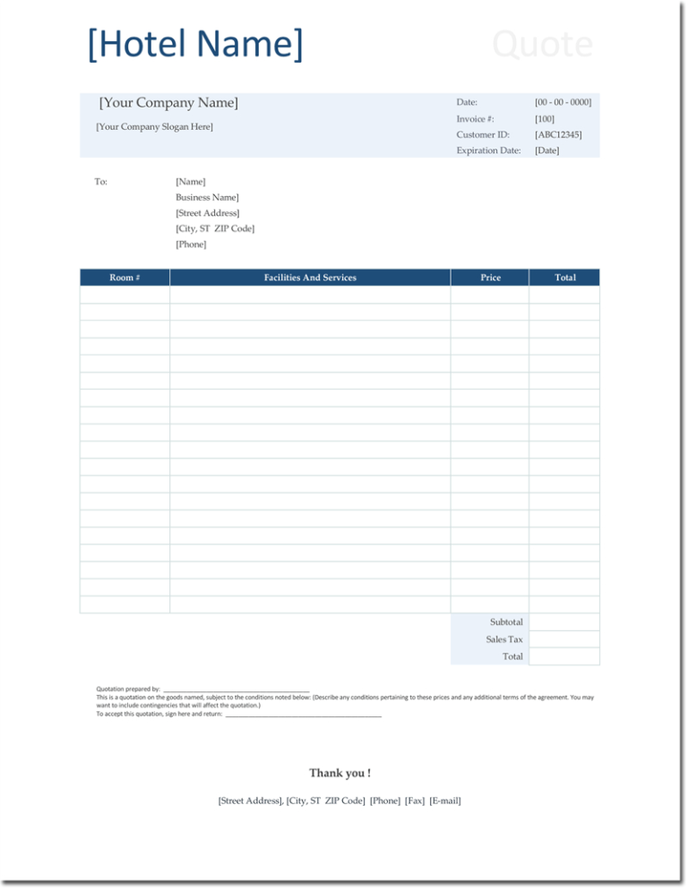 Quotation Spreadsheet Template — db-excel.com