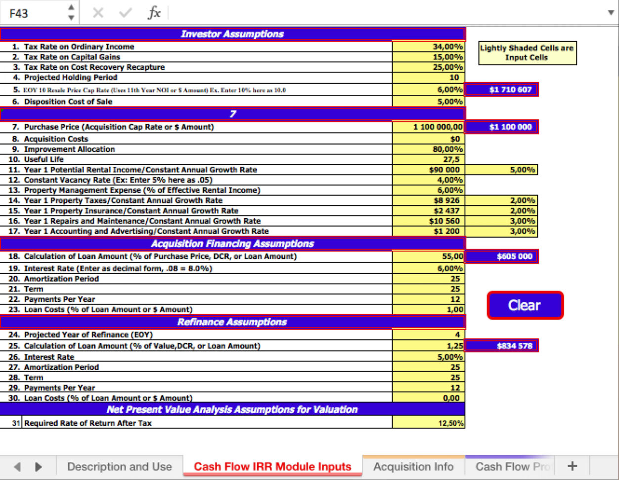 Real Estate Development Analysis Spreadsheet in Amit Tandon Eloquens — db-excel.com
