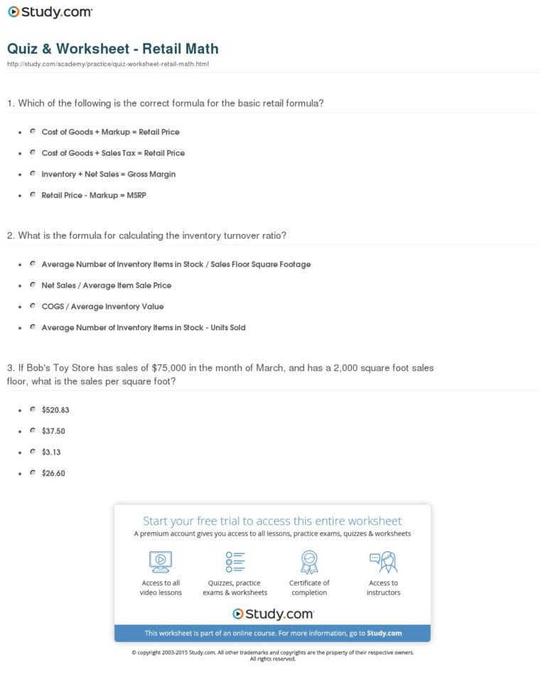Retail Math Formulas Spreadsheet — db-excel.com