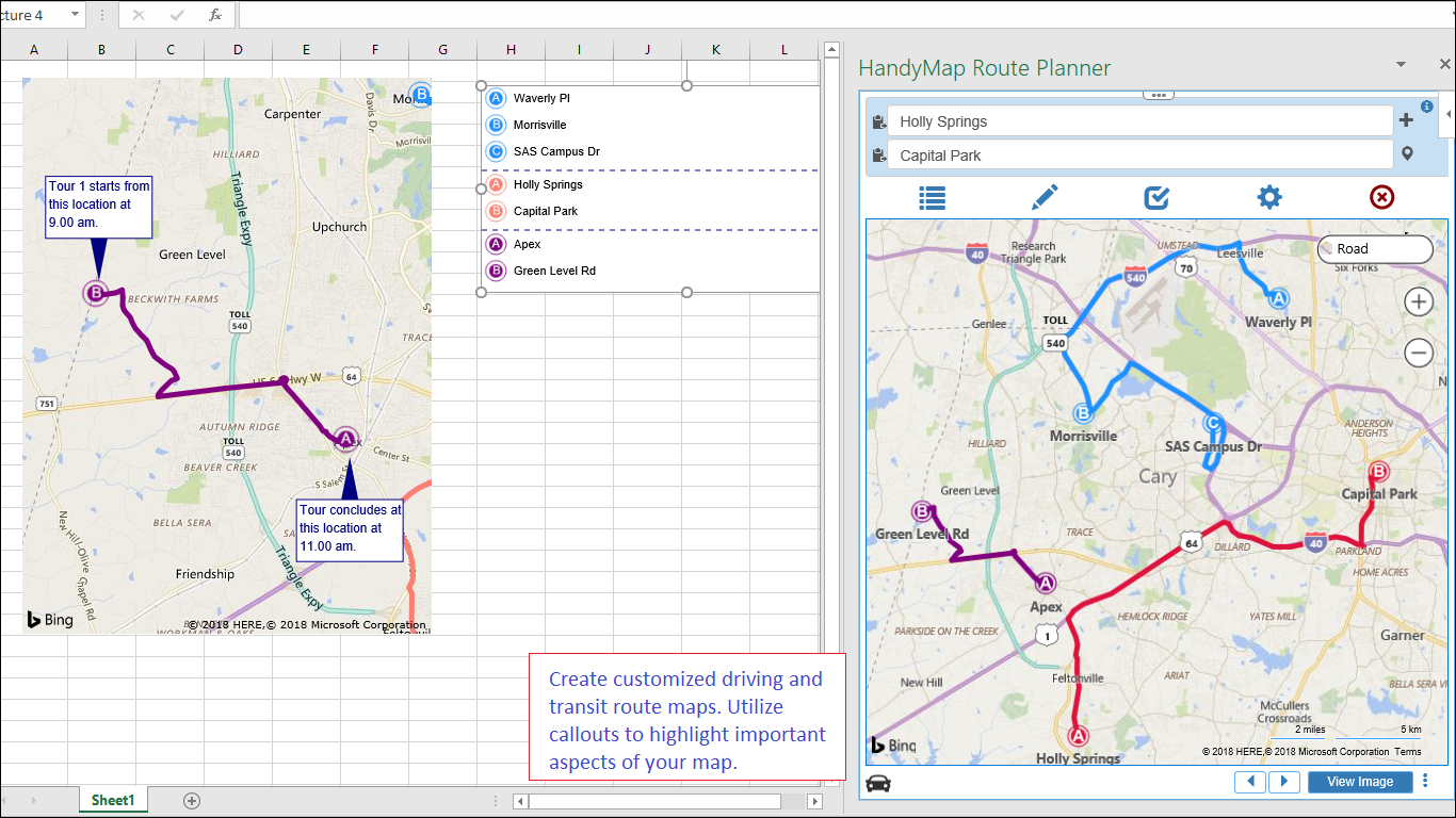 Route Planner Excel Spreadsheet With Regard To Handymap Route Planner 