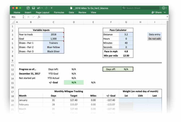 Running Spreadsheet throughout An Even More Improved Runtracking Excel ...