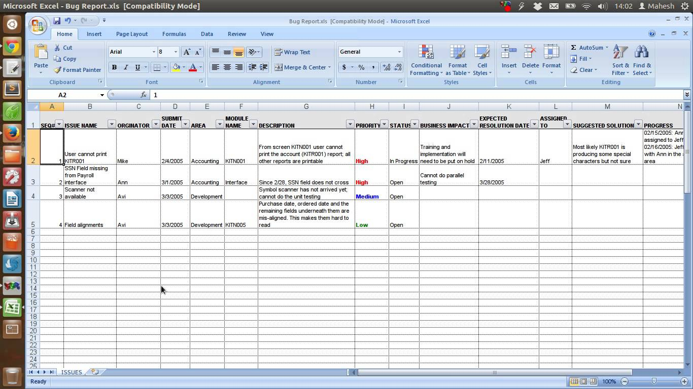 Safety Incident Tracking Spreadsheet Within Defect Tracking Template