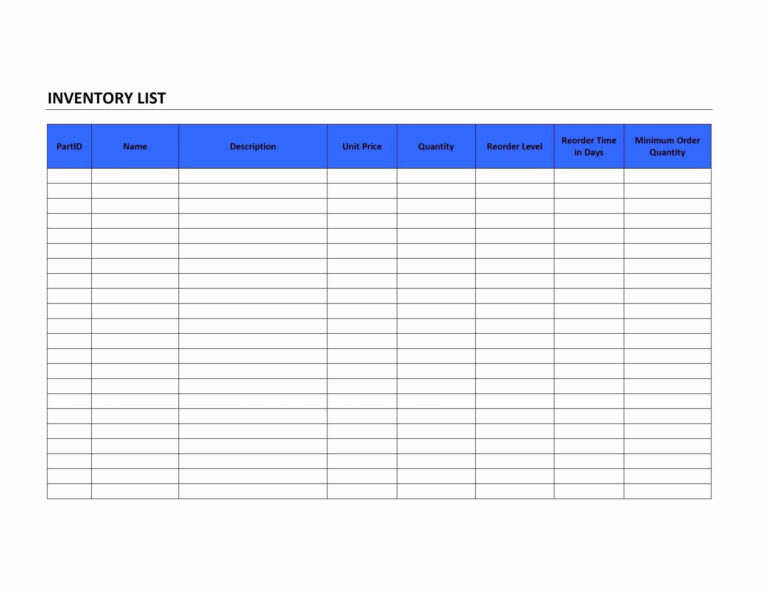 Sample Liquor Inventory Spreadsheet within Free Printable Inventory ...