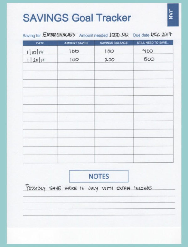 Savings Goal Spreadsheet — db-excel.com