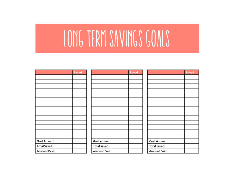 Savings Goal Spreadsheet — db-excel.com