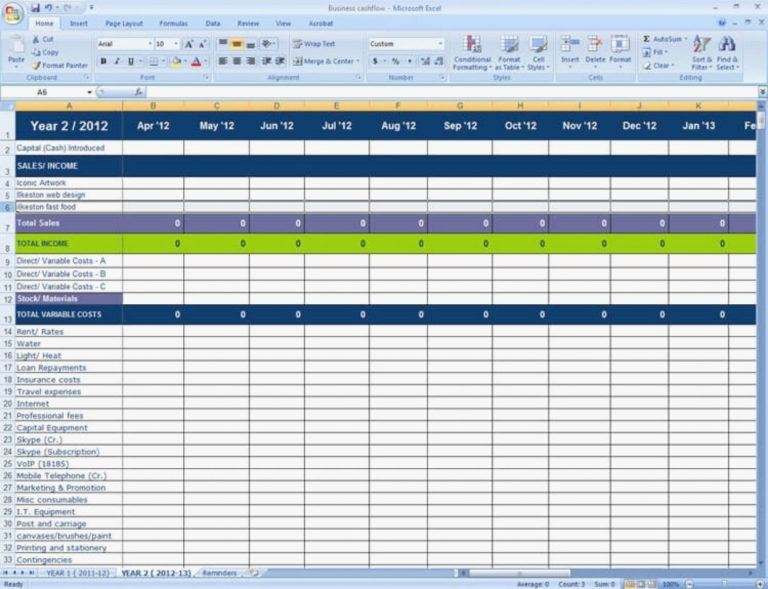 Self Employed Expenses Spreadsheet — db-excel.com