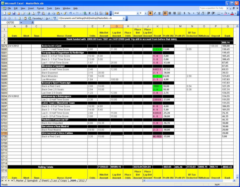 Simple Betting Spreadsheet — db-excel.com