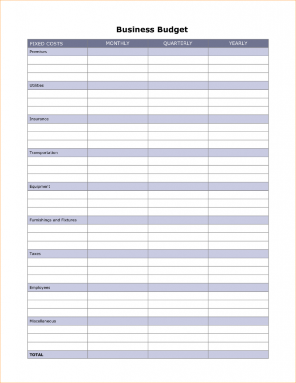 Small Business Budget Spreadsheet inside Small Business Budget ...