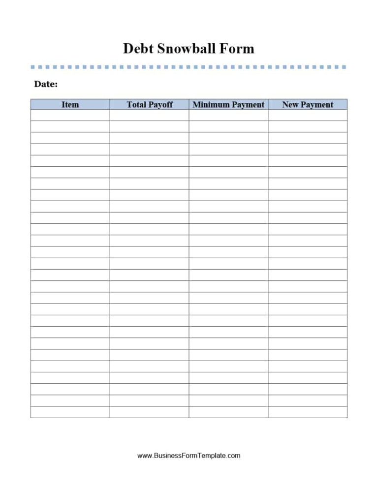 Snowball Method Spreadsheet — db-excel.com