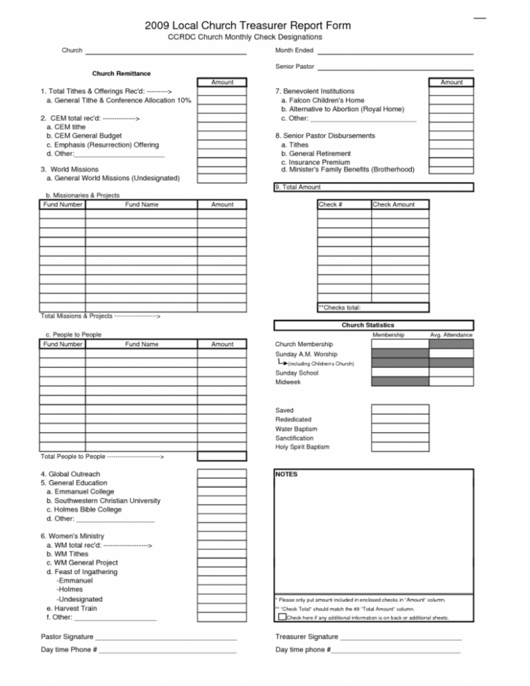 Spreadsheet For Church Offering within Church Tithe And Offering ...