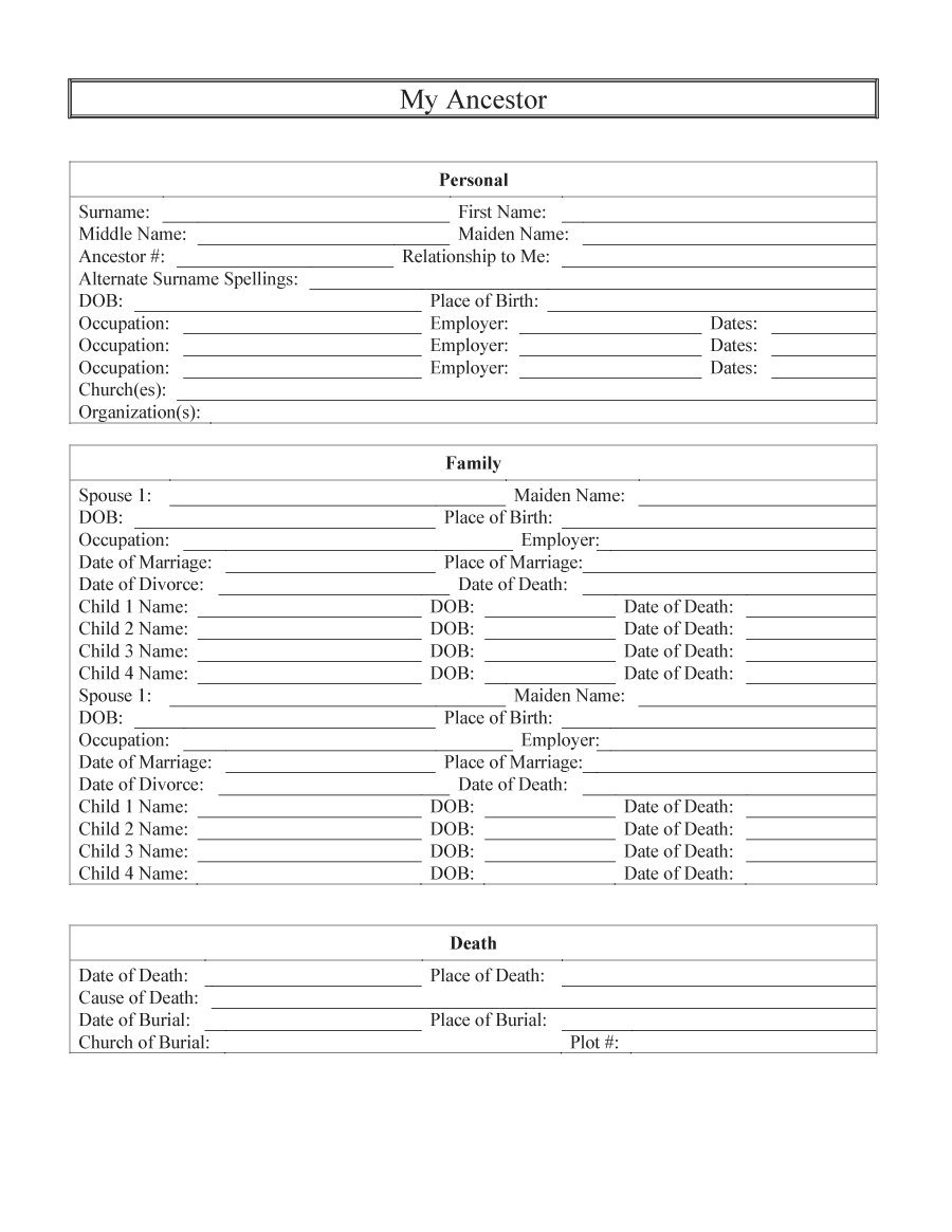Spreadsheet For Family Tree With Regard To 50 Free Family Tree