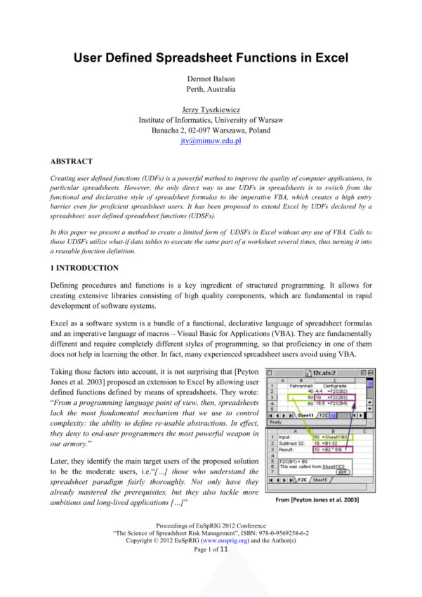 Spreadsheet Functions intended for Pdf User Defined Spreadsheet Functions In Excel — db-excel.com