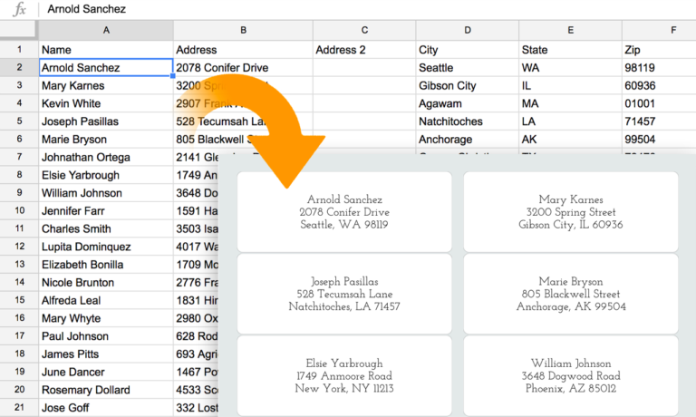 Spreadsheet Labels with How To Create Address Labels From An Excel ...