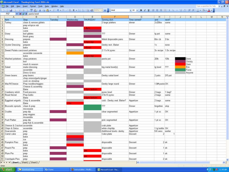 Step Challenge Spreadsheet with The Thanksgiving Calculator: How To ...
