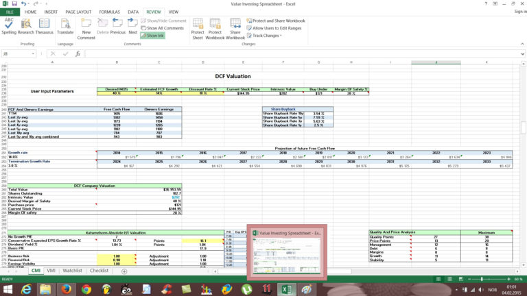 Stock Valuation Spreadsheet — db-excel.com