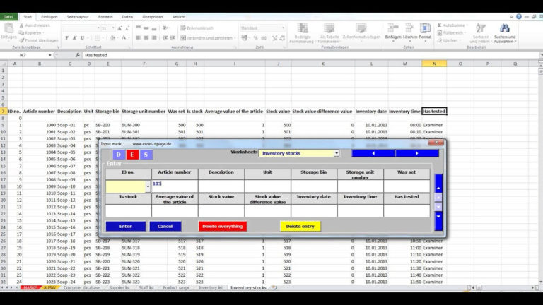 Stock Valuation Spreadsheet in Inventory Control Sheets Free Download ...