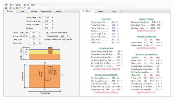 Strip Footing Design Spreadsheet throughout Spread, Combined, Strap ...