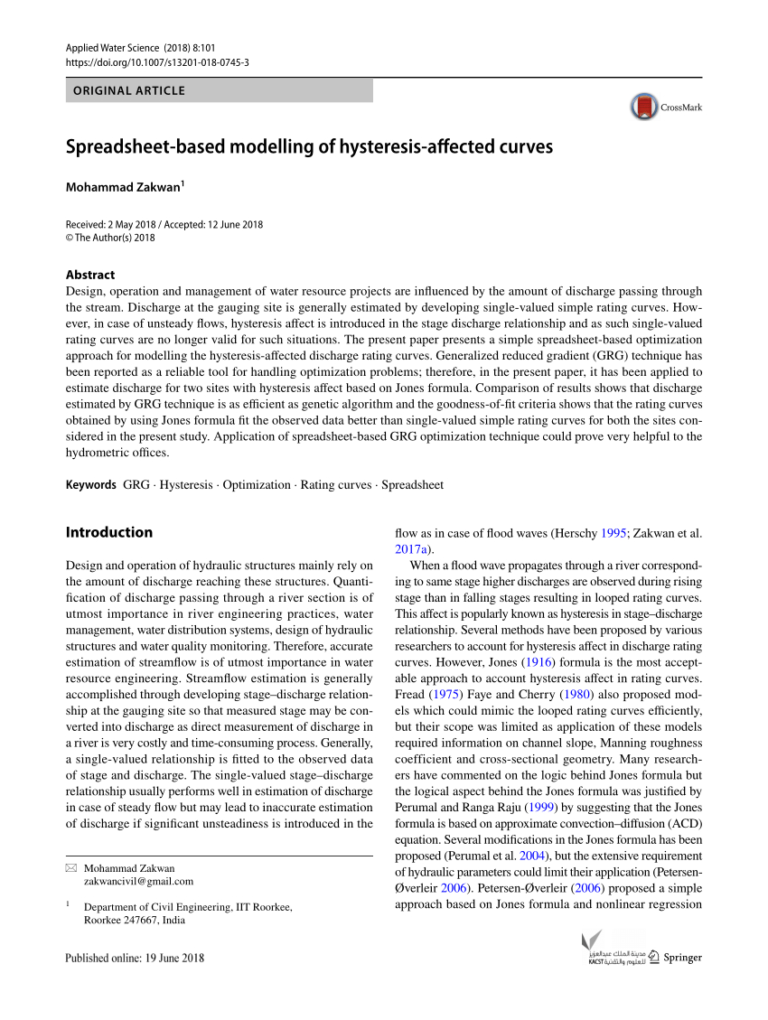 Strong Curves Spreadsheet throughout Solving Groundwater Flow Inverse Problem Using Spreadsheet ...