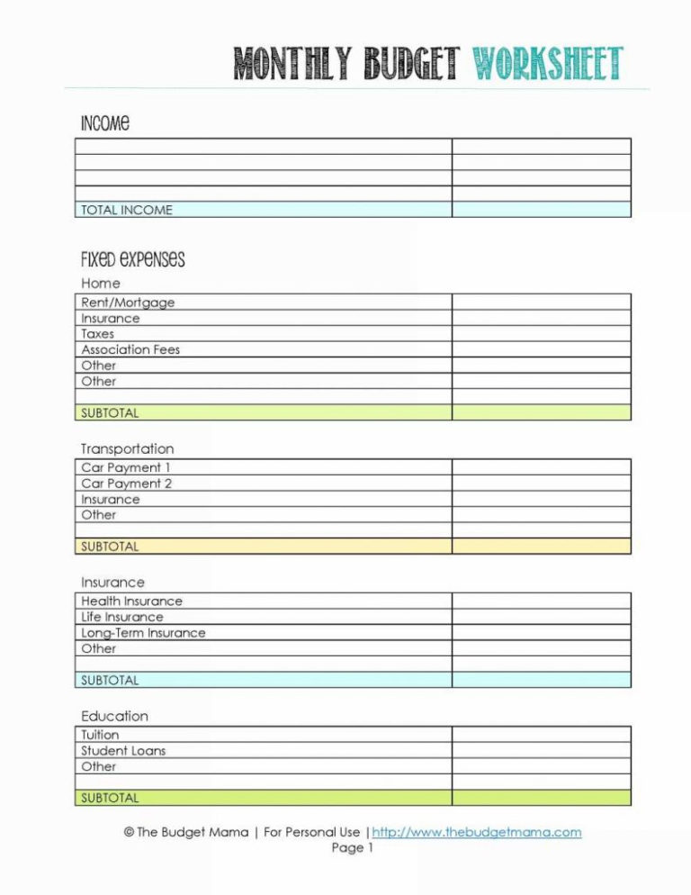 Student Budget Planner Spreadsheet for Student Budget Spreadsheet ...