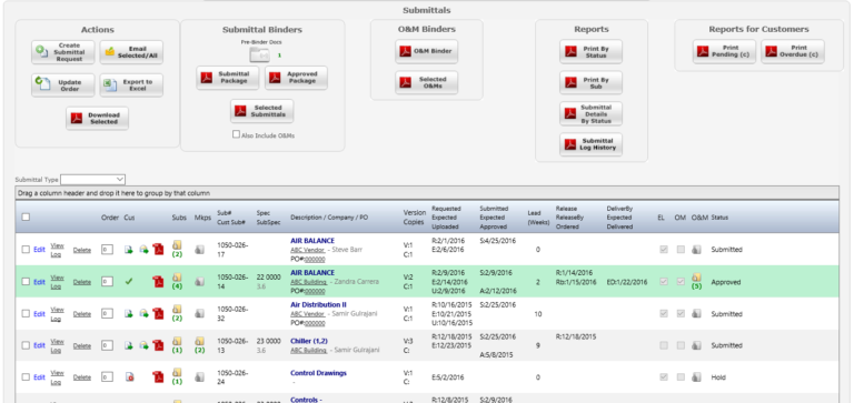 Submittal Tracking Spreadsheet with Construction Project Management ...